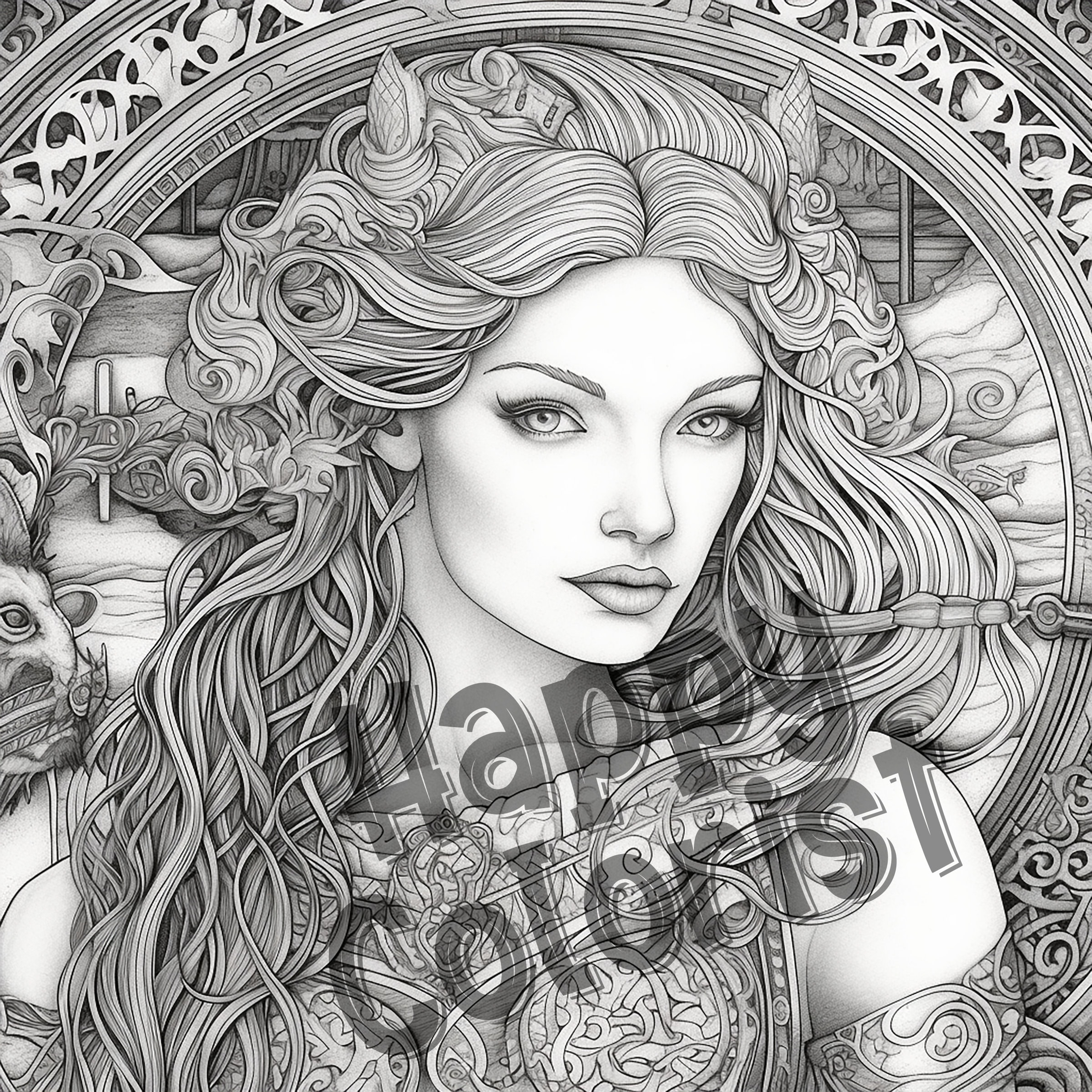 Celtic Maidens Coloring Pages: Engaging and Relaxing Activity for All ...