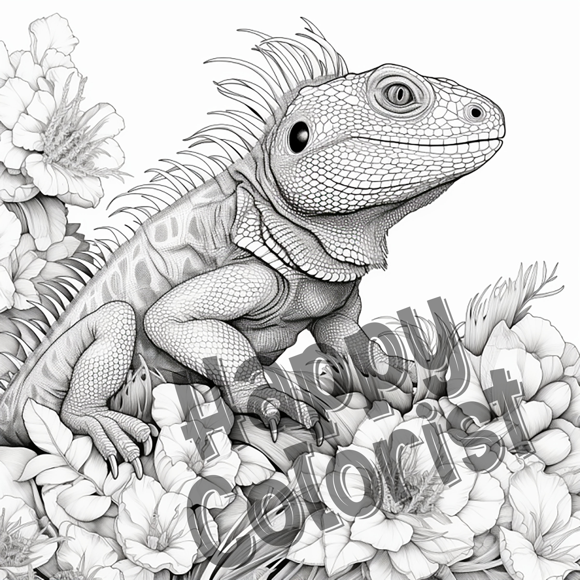 Exotic Lizard Coloring Pages: Engaging Activity for Kids and Adults ...