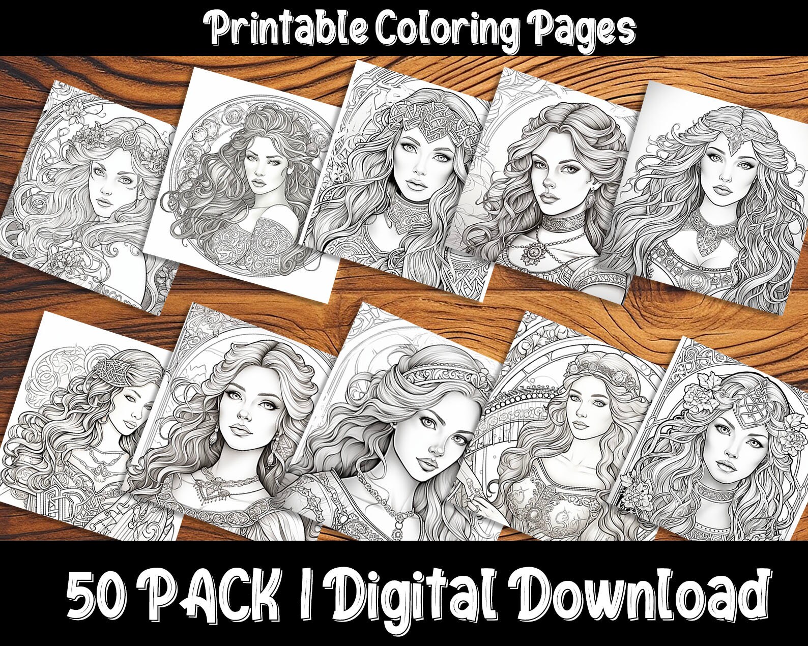 Celtic Maidens Coloring Pages: Engaging and Relaxing Activity for All ...