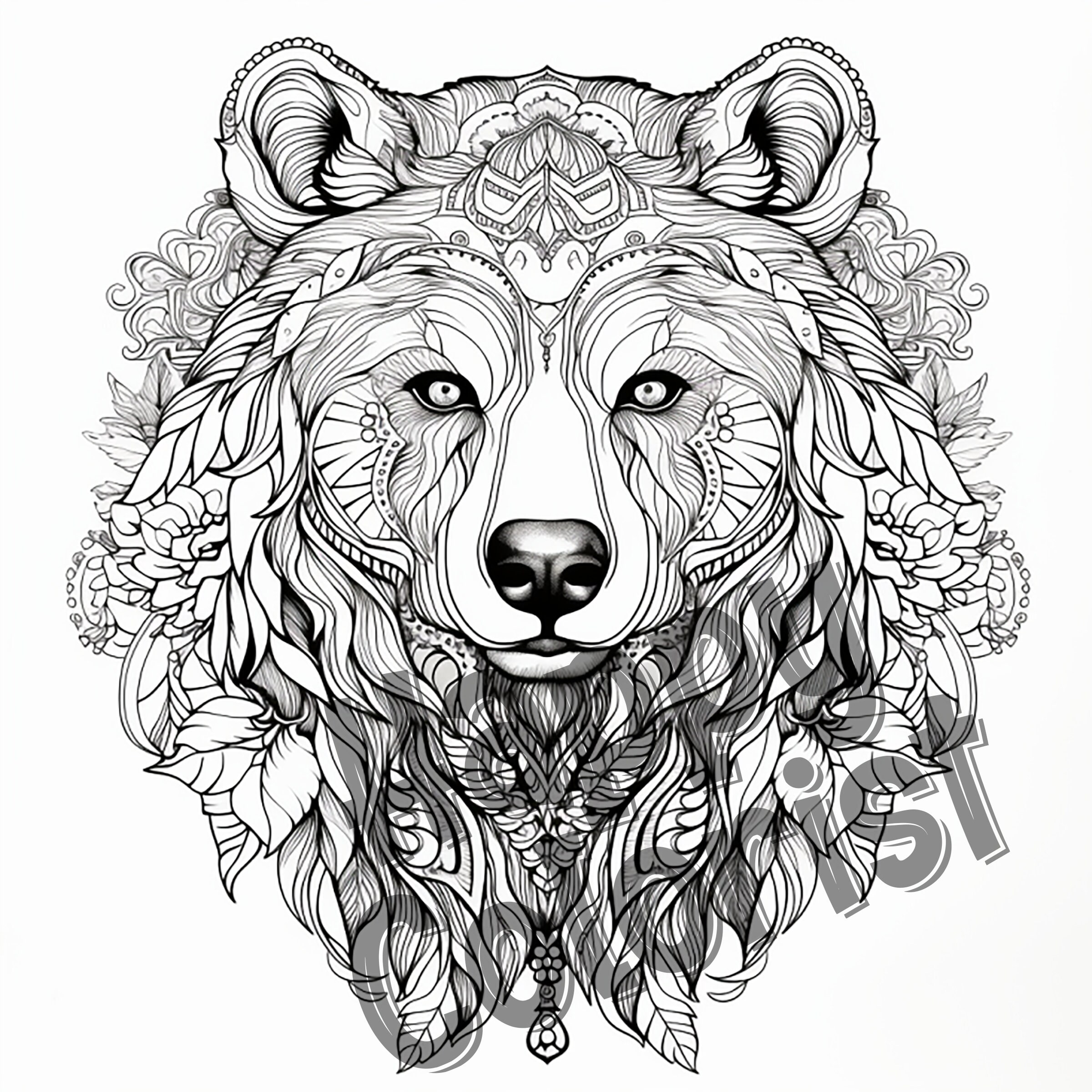 Adorable Bear Coloring Pages: Fun and Relaxing Activity for Kids and ...