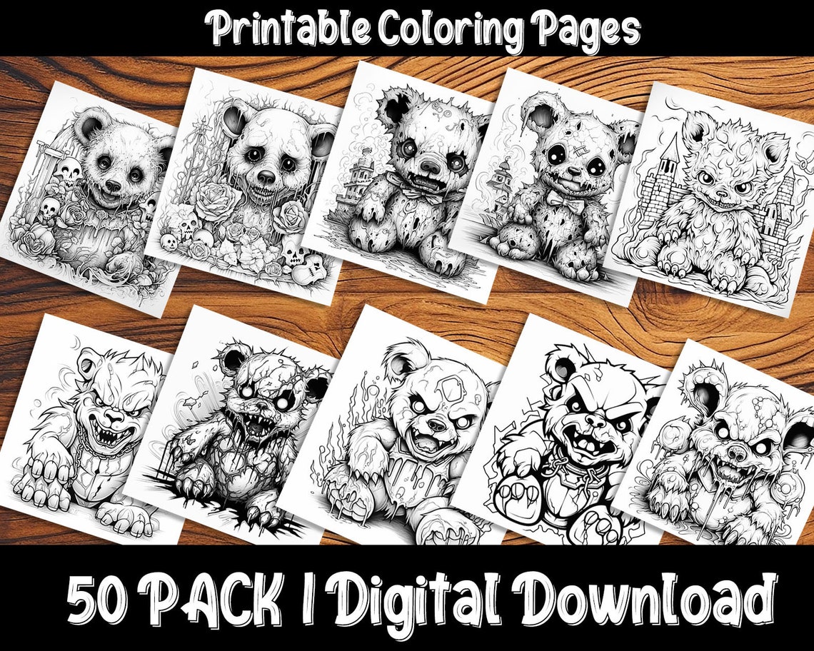 Creepy and Scary Teddy Bear Coloring Pages: Experience the Thrill With ...