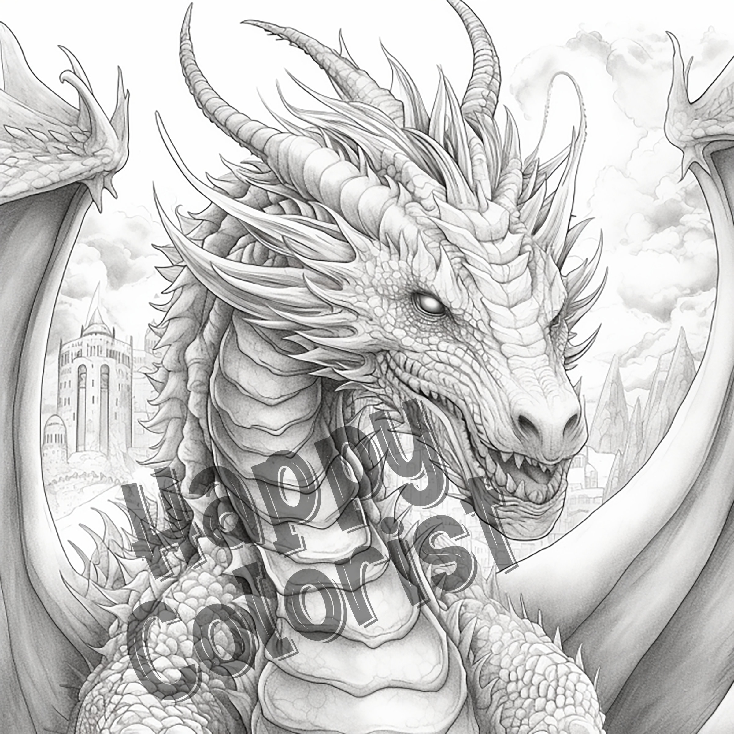 Magical Dragon Coloring Pages: Journey Into a Fantasy World of Fire ...