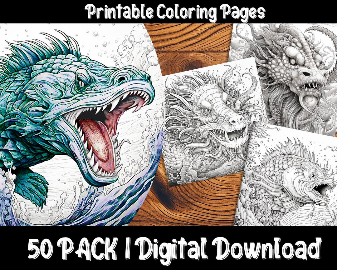 Sea Monsters Coloring Pages: Dive Into a World of Adventure and ...