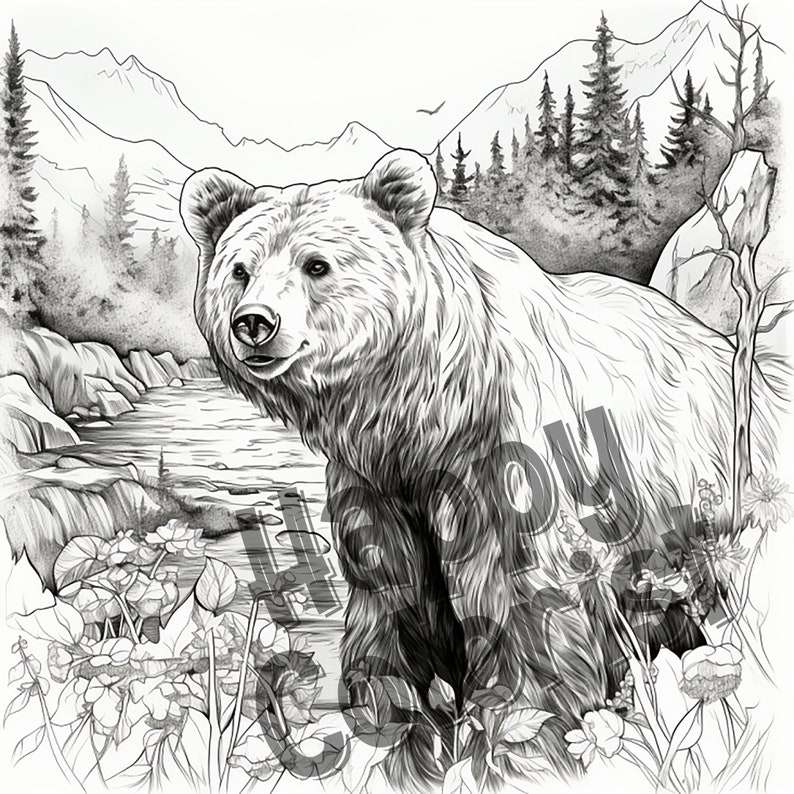 Adorable Bear Coloring Pages: Fun and Relaxing Activity for Kids and ...