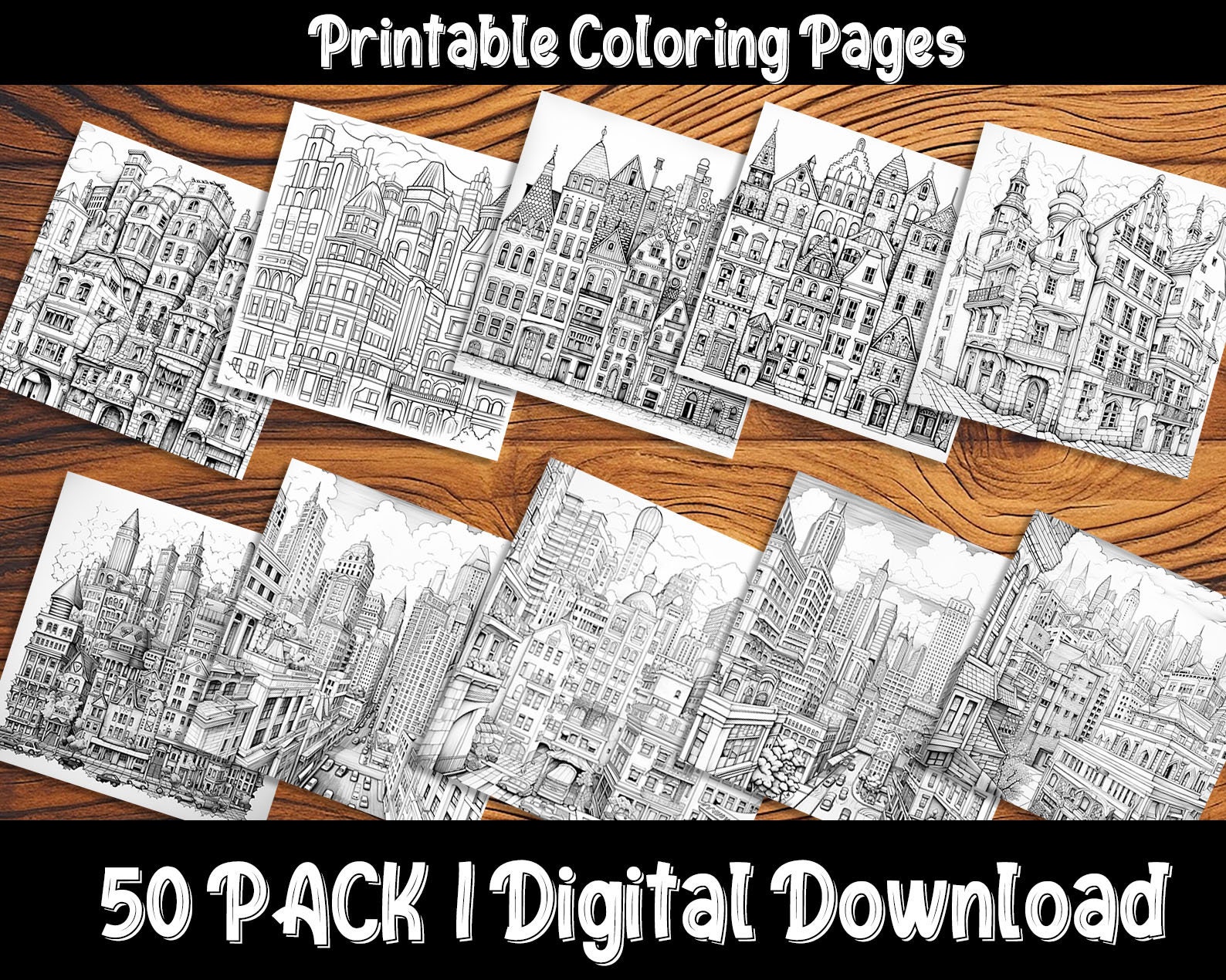 Architectural Buildings Coloring Pages: Engaging and Relaxing Activity ...