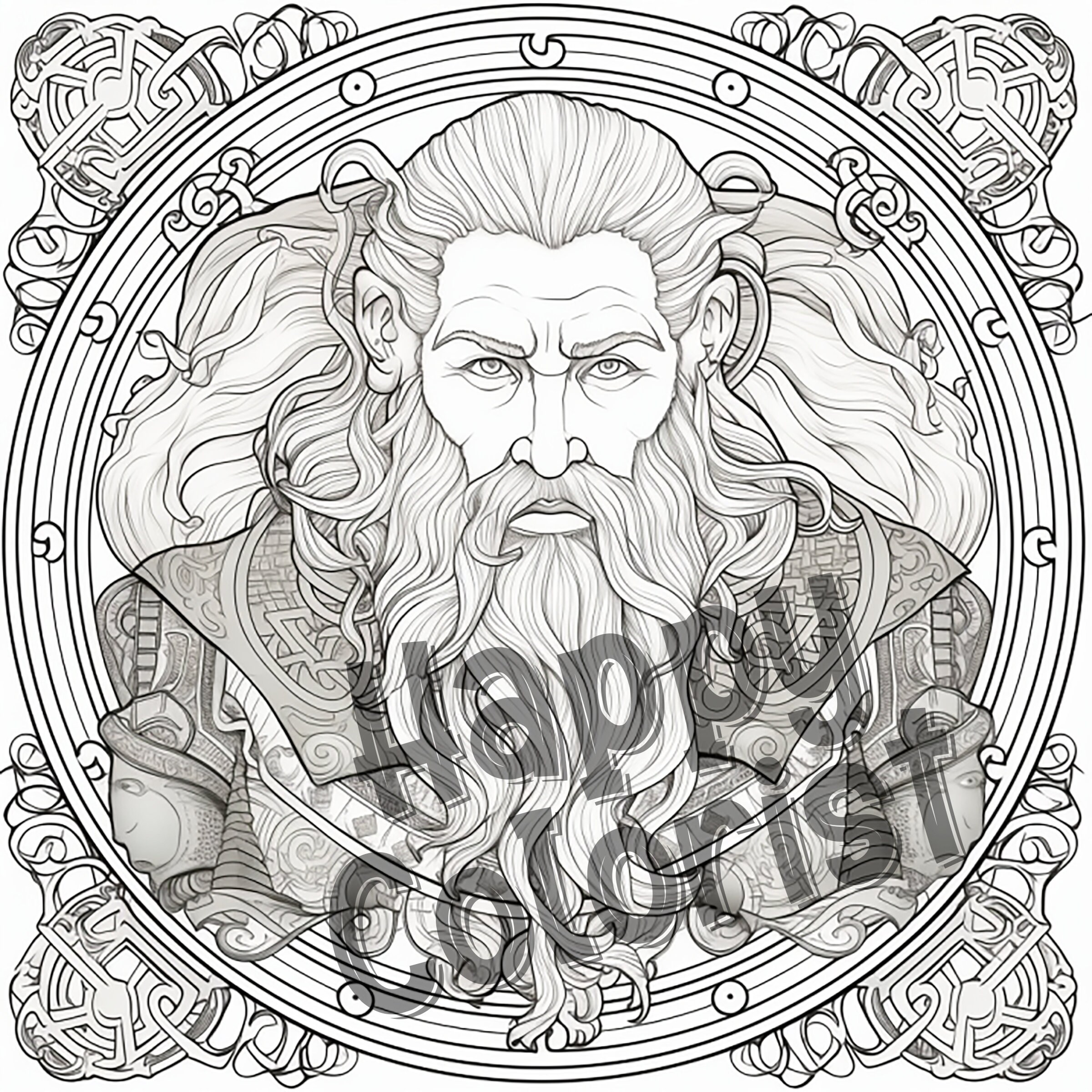 Celtic Warrior Men Coloring Pages: Engaging and Relaxing Activity for ...