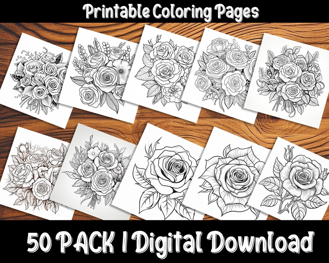 Roses Coloring Pages: Unleash Your Creativity With Our Beautiful, Hand ...