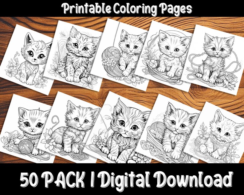 Charming Kitten Coloring Pages: Fun and Relaxing Activity for Cat ...