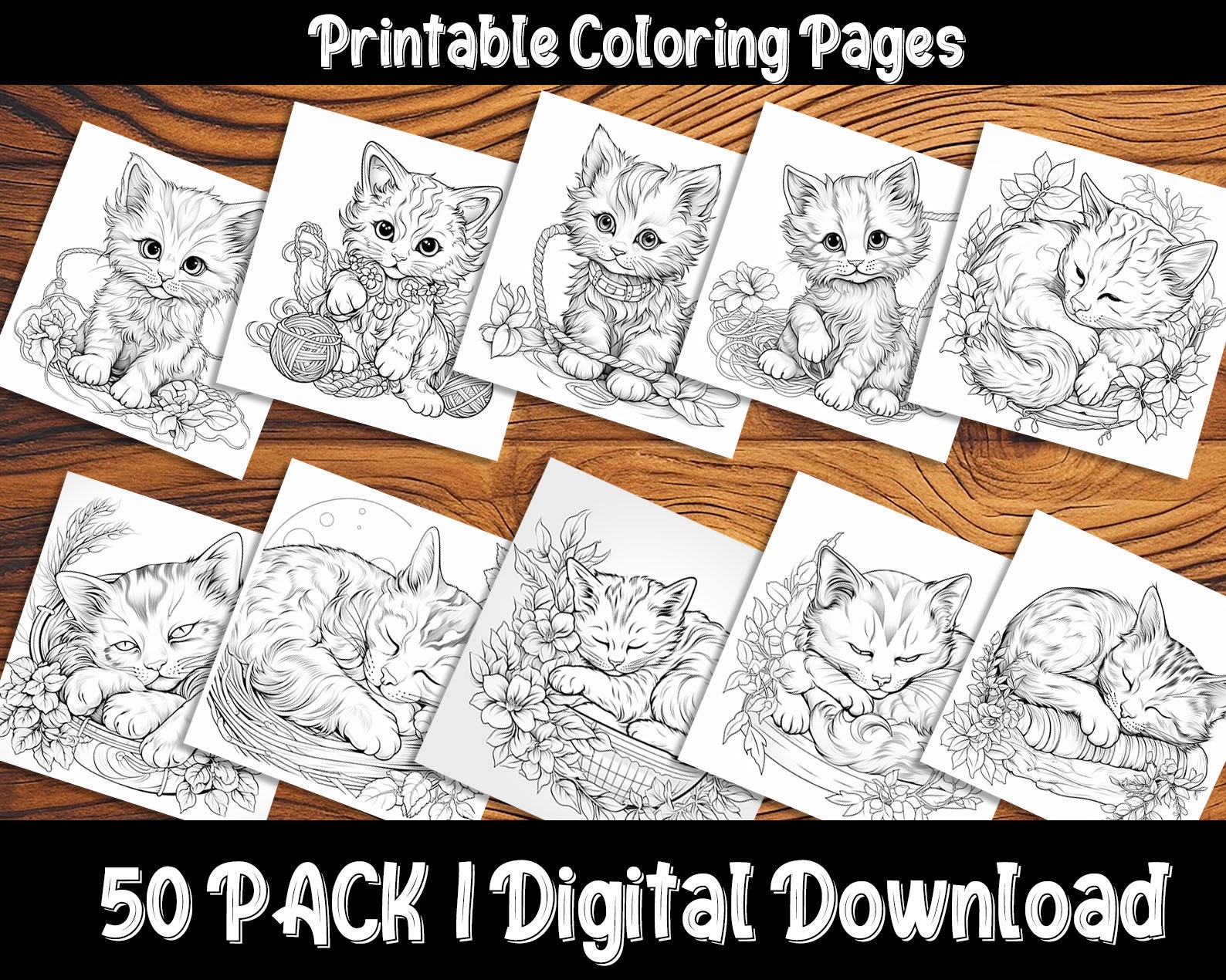Charming Kitten Coloring Pages: Fun and Relaxing Activity for Cat ...