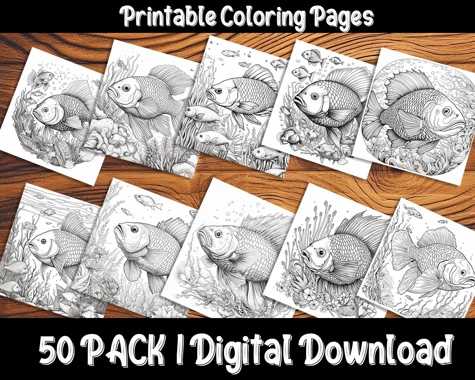 Underwater Adventure: Detailed Fish Coloring Pages for Relaxation and ...