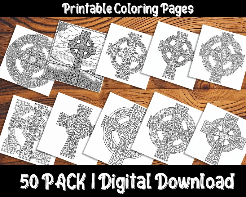 Celtic Cross Coloring Pages: Engaging and Relaxing Activity for All ...