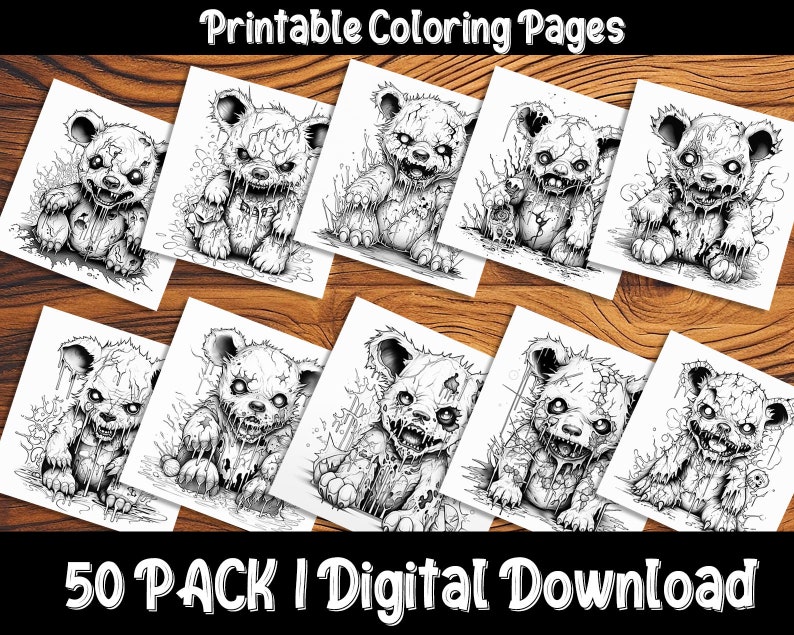 Creepy and Scary Teddy Bear Coloring Pages: Experience the Thrill With ...