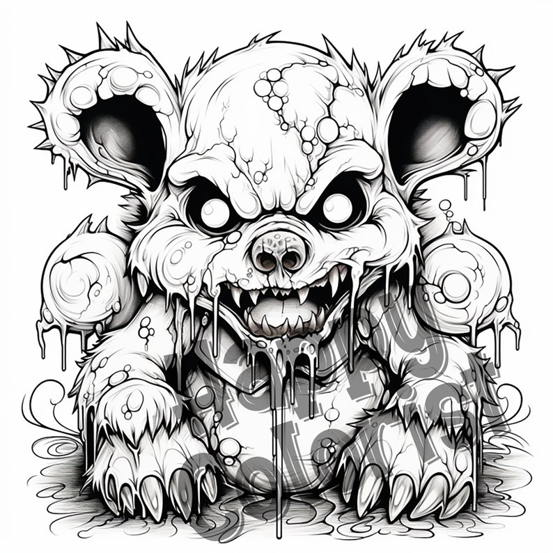 Creepy and Scary Teddy Bear Coloring Pages: Experience the Thrill With ...