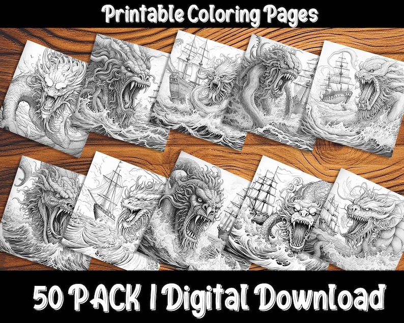 Sea Monsters Coloring Pages: Dive Into a World of Adventure and ...