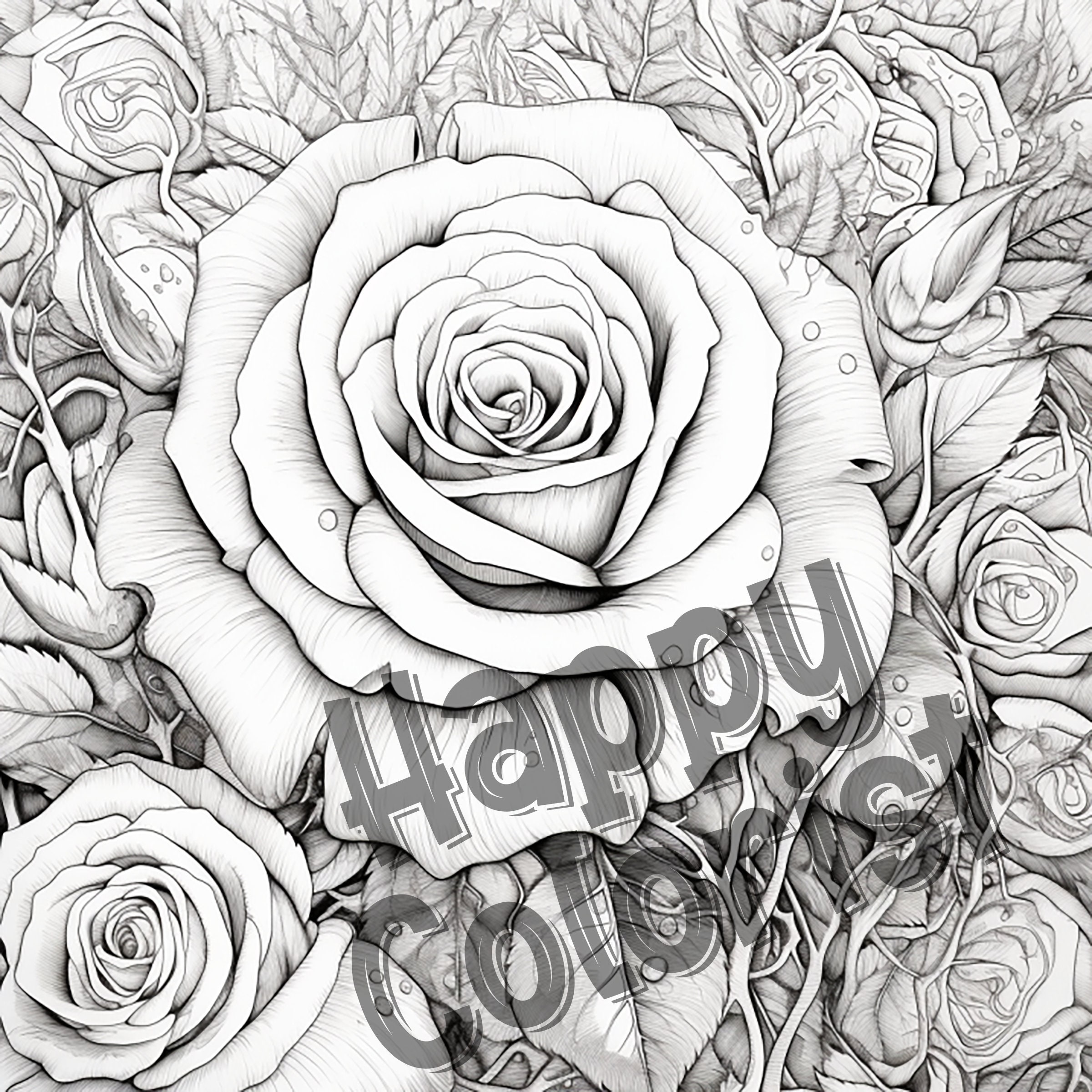 Roses Coloring Pages: Unleash Your Creativity With Our Beautiful, Hand ...