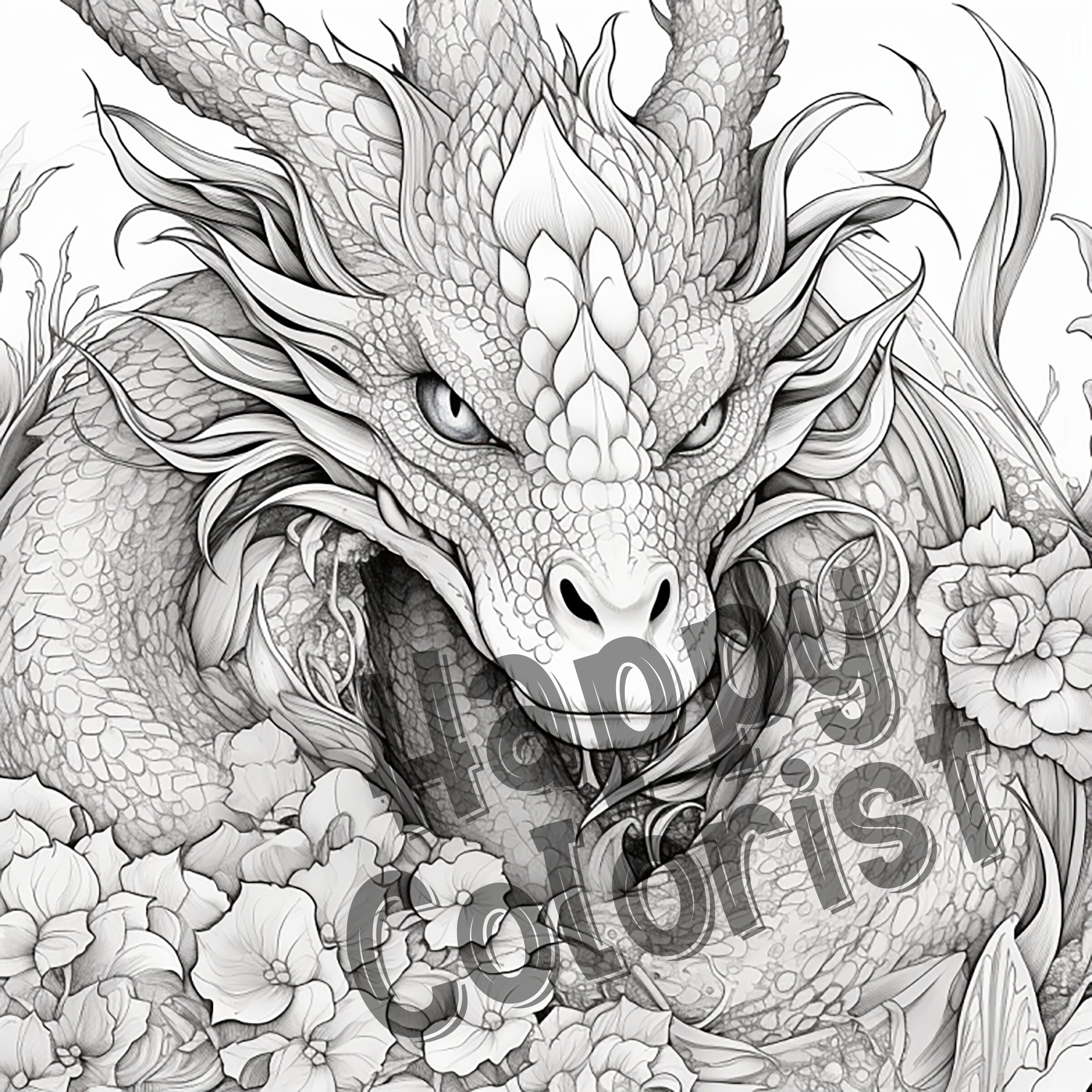 Magical Dragon Coloring Pages: Journey Into a Fantasy World of Fire ...