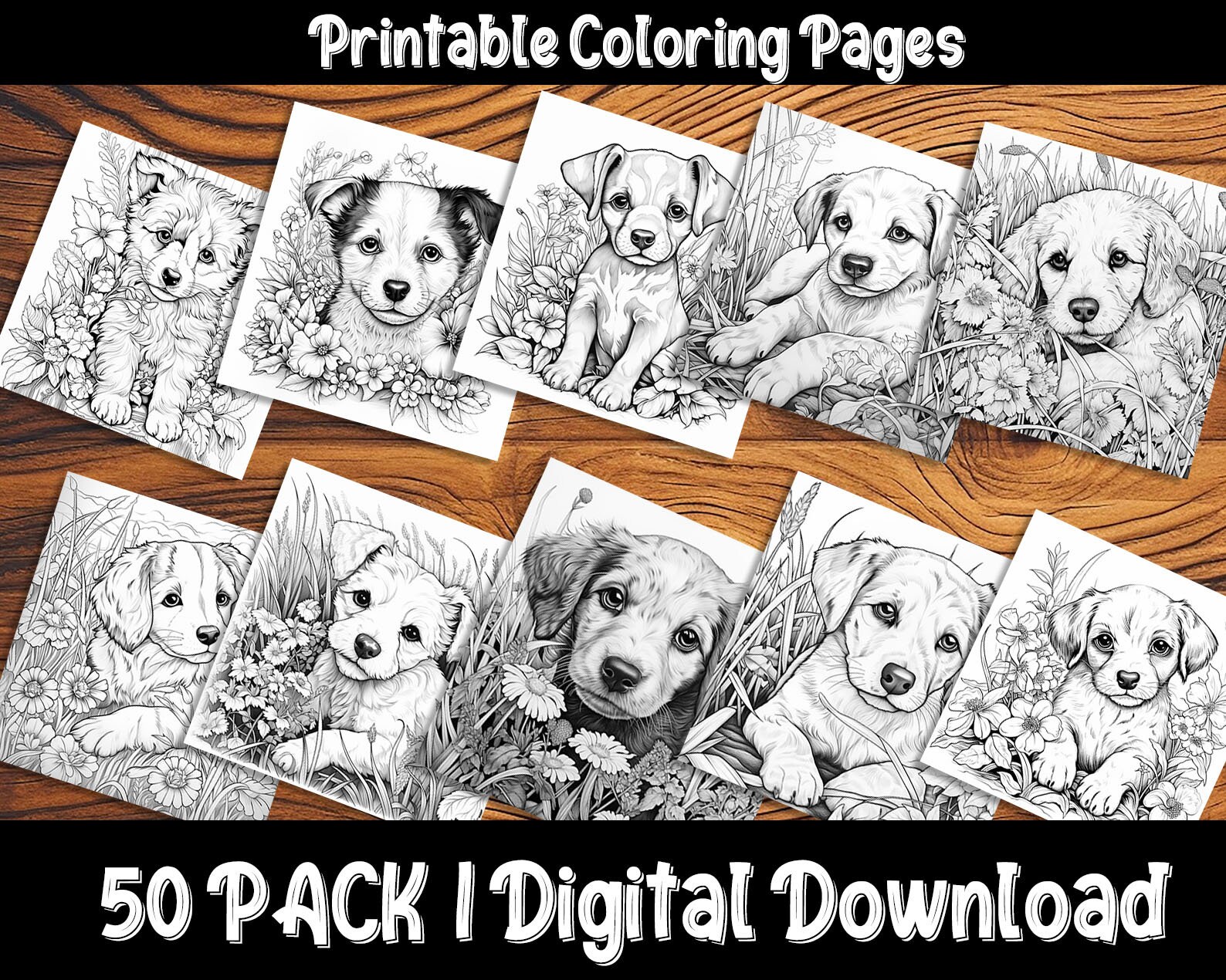 Adorable Puppy Coloring Pages: Fun and Cute Dog Pictures for Kids to ...