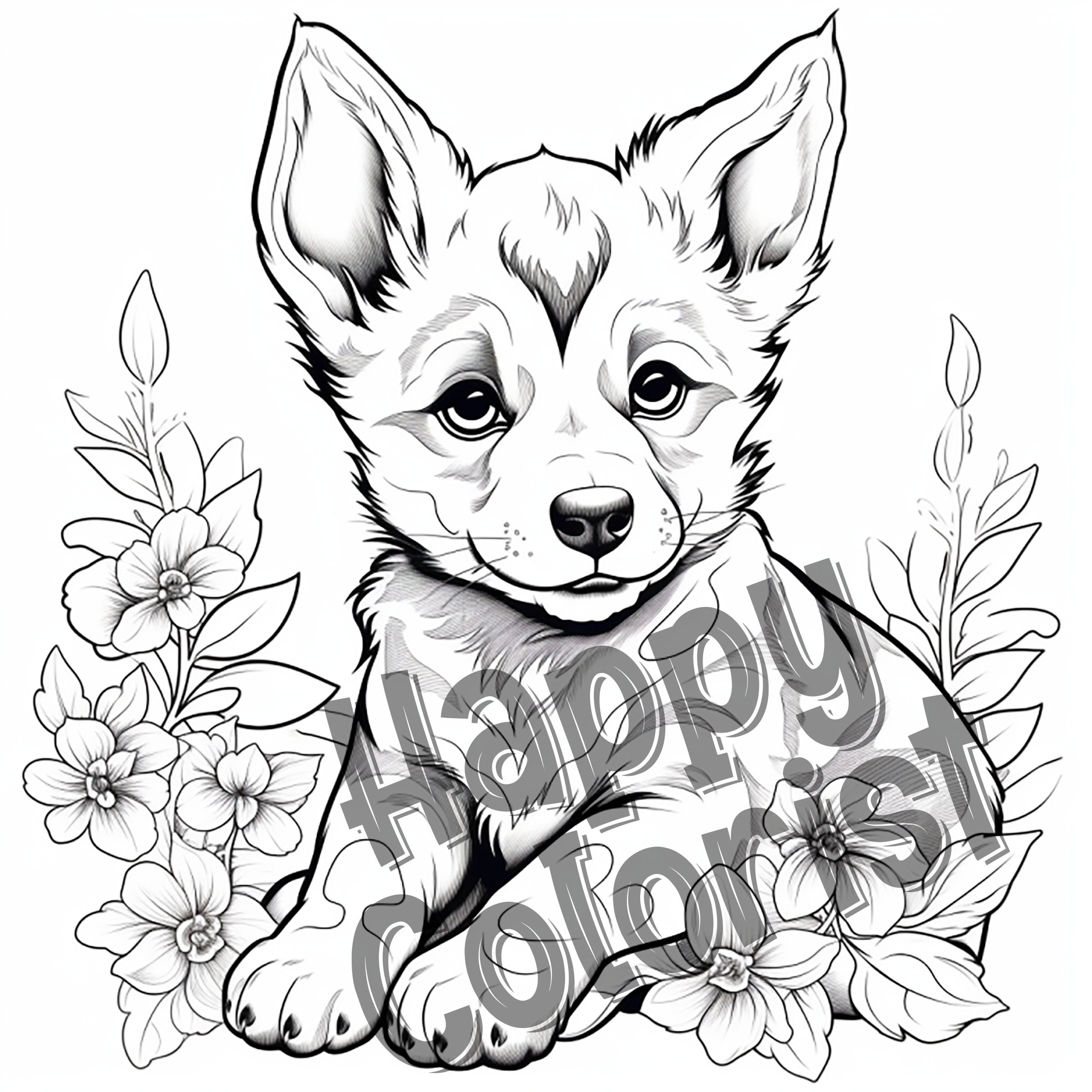Adorable Puppy Coloring Pages: Fun and Cute Dog Pictures for Kids to ...