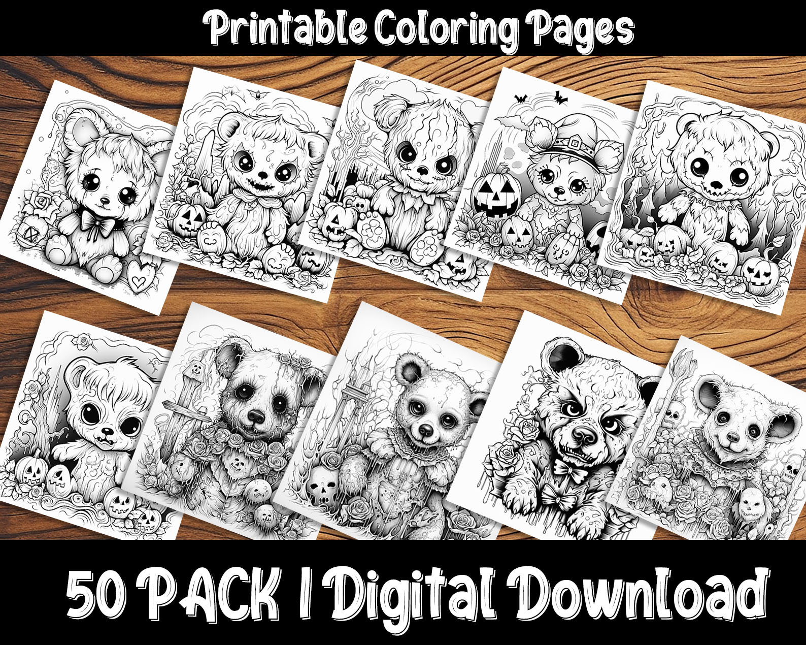 Creepy and Scary Teddy Bear Coloring Pages: Experience the Thrill With ...