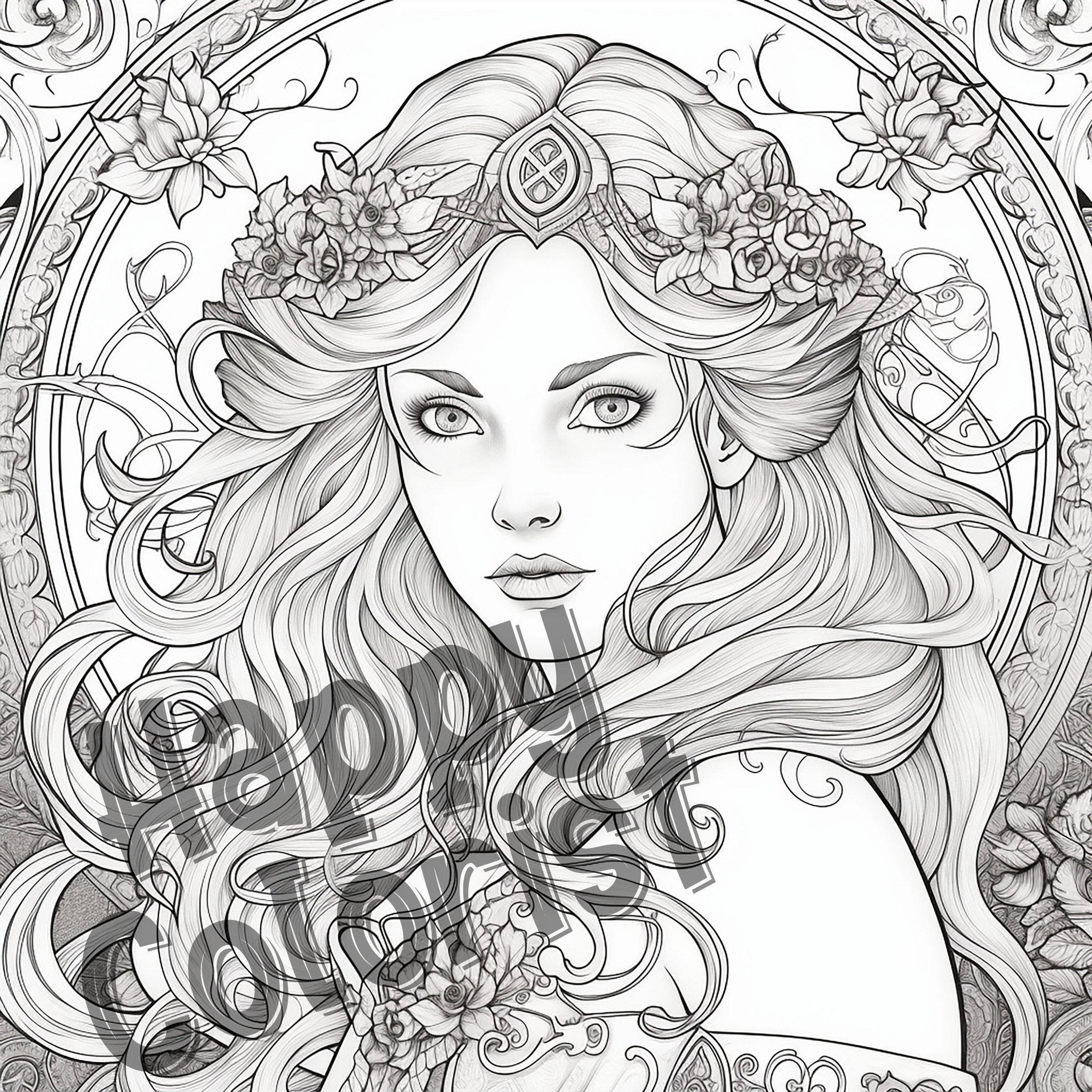 Celtic Maidens Coloring Pages: Engaging and Relaxing Activity for All ...