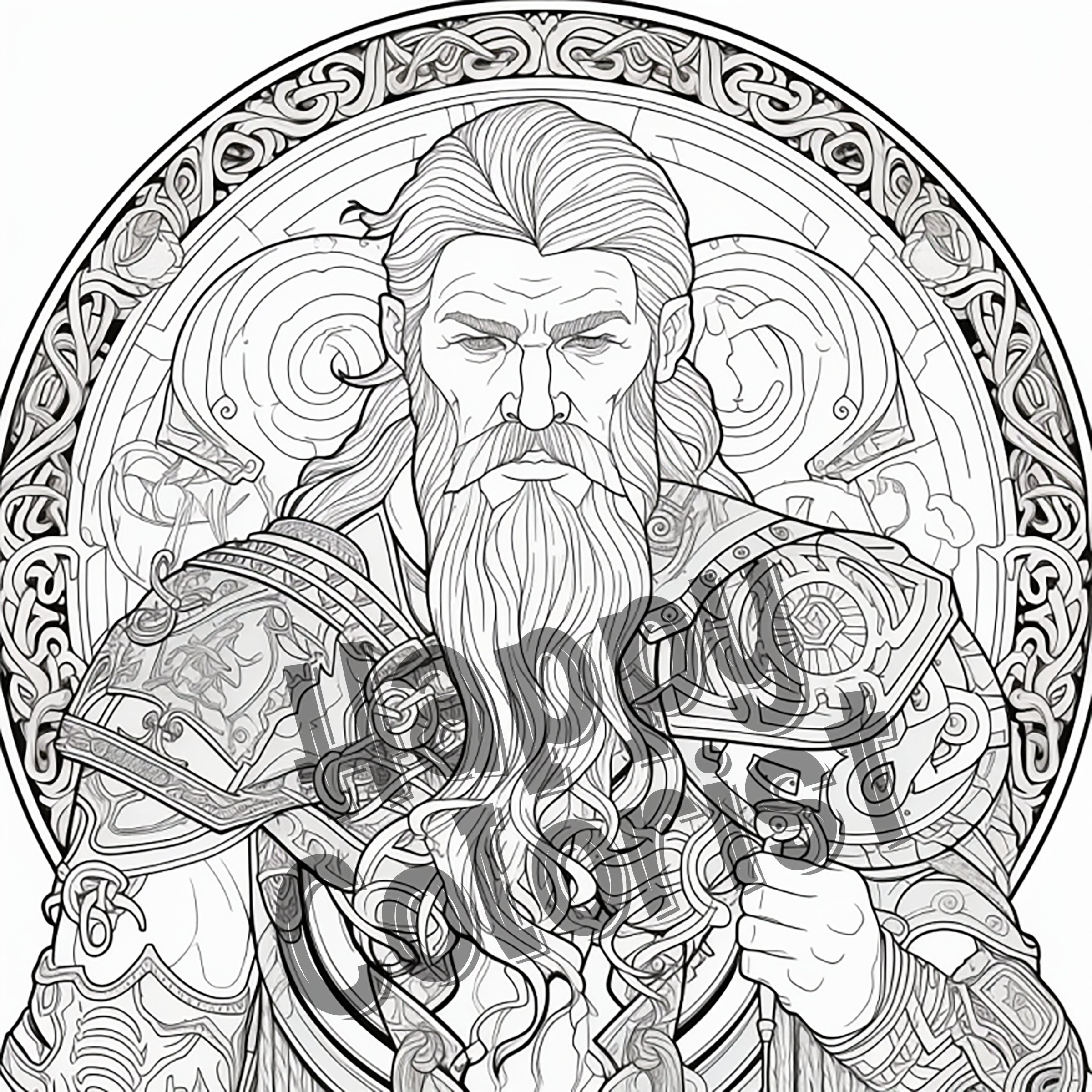 Celtic Warrior Men Coloring Pages: Engaging and Relaxing Activity for ...