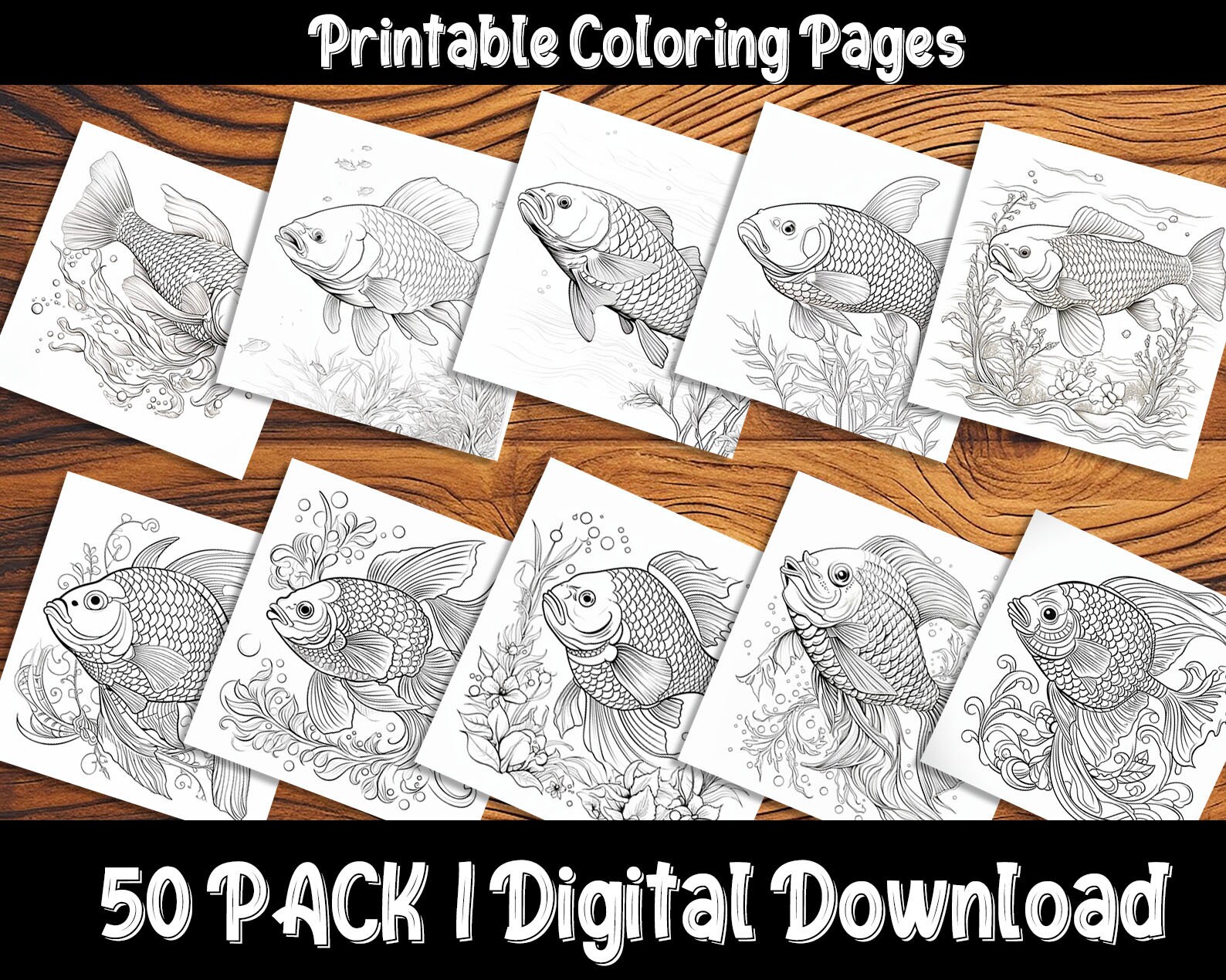 Underwater Adventure: Detailed Fish Coloring Pages for Relaxation and ...