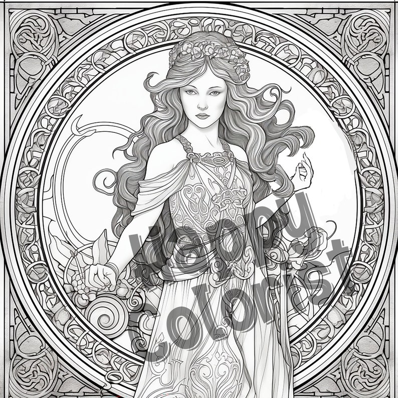 Celtic Maidens Coloring Pages: Engaging and Relaxing Activity for All ...