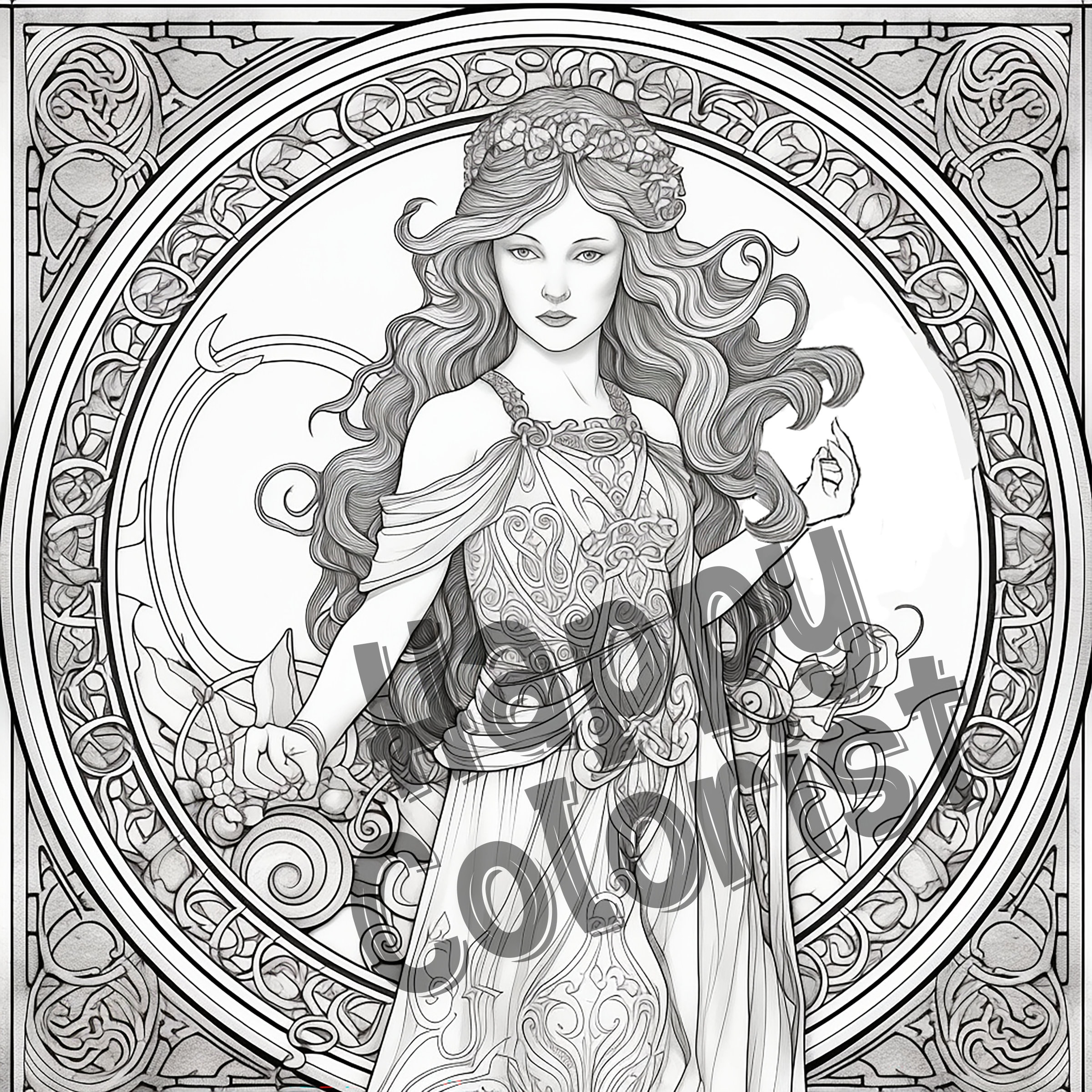 Celtic Maidens Coloring Pages: Engaging and Relaxing Activity for All ...