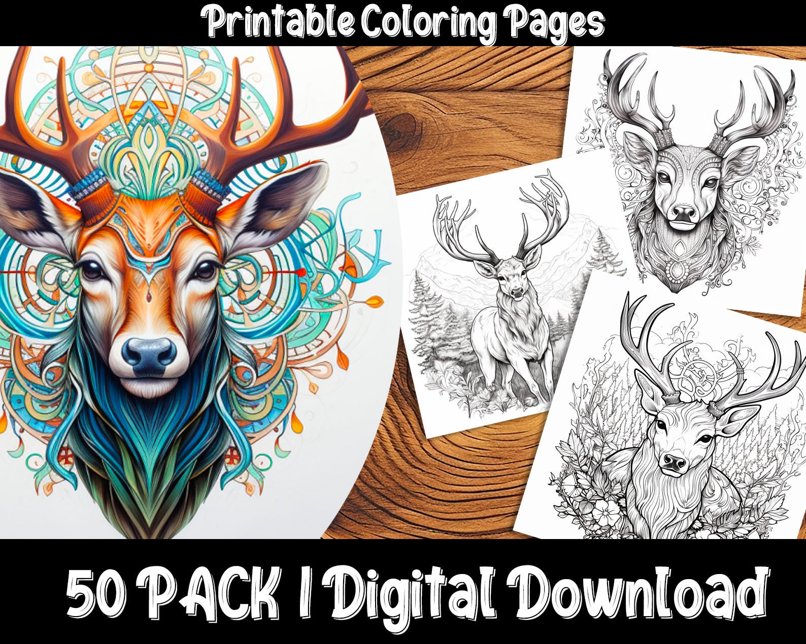 Browning Deer Head Coloring Page