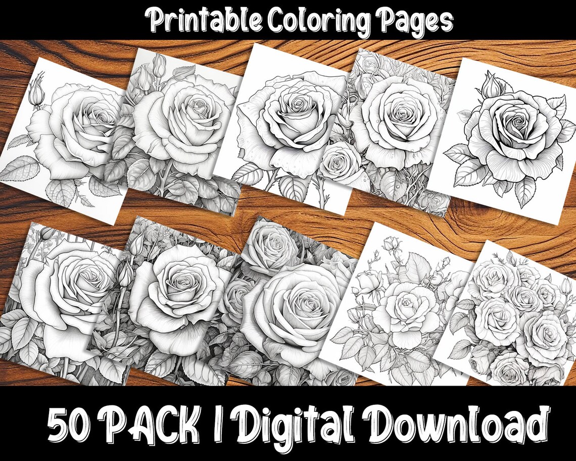 Roses Coloring Pages: Unleash Your Creativity With Our Beautiful, Hand ...