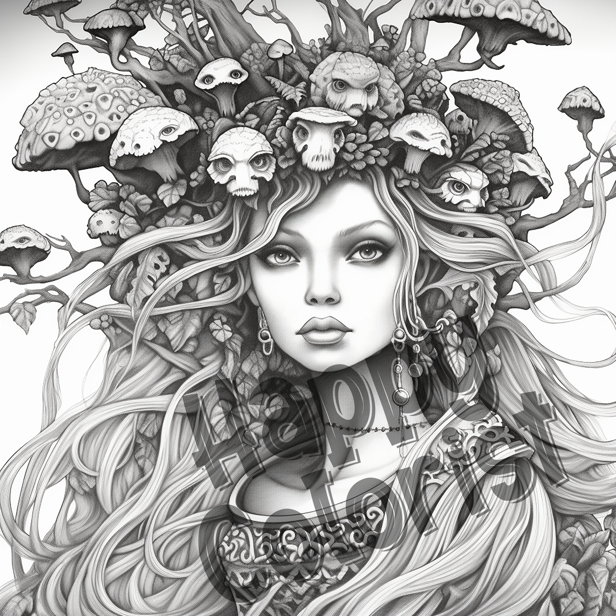 Enchanting Tree Spirit Coloring Pages: Mystical Forest Adventure for ...