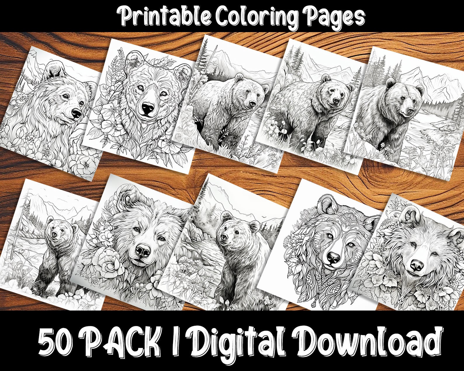 Adorable Bear Coloring Pages: Fun and Relaxing Activity for Kids and ...