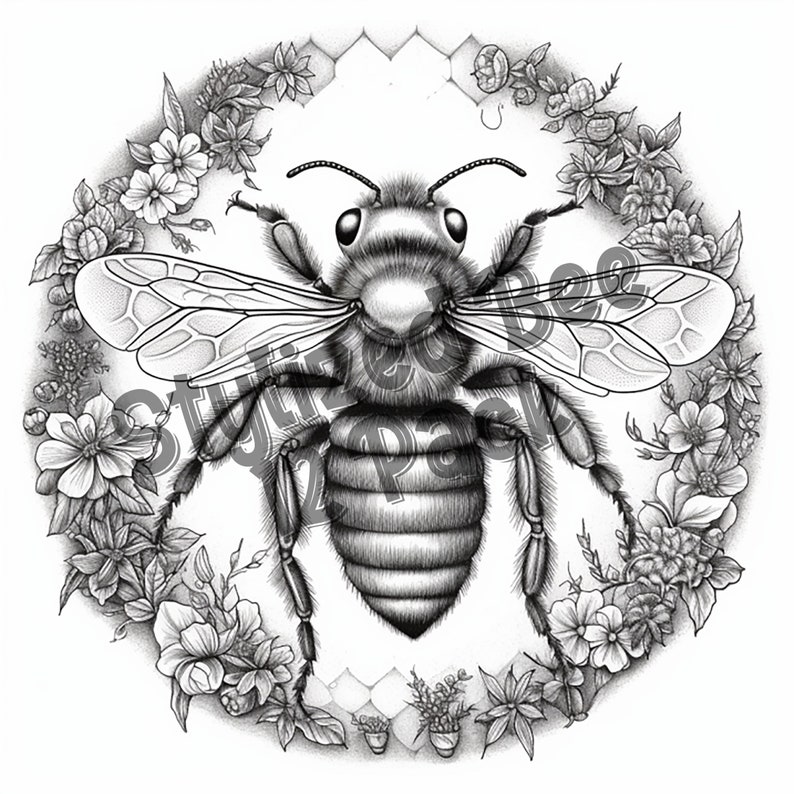 Bee-autiful Artistry Adult Coloring Pages Pack of 12 - Etsy