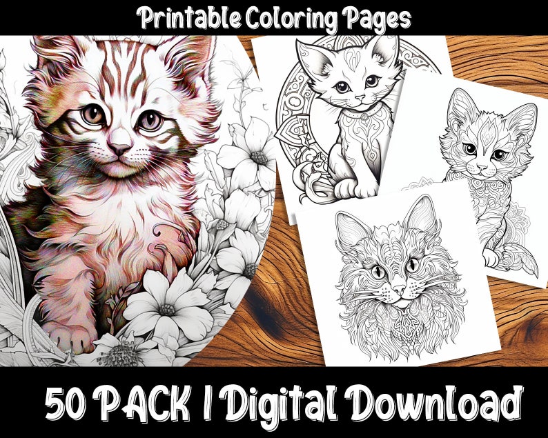 Charming Kitten Coloring Pages: Fun and Relaxing Activity for Cat ...