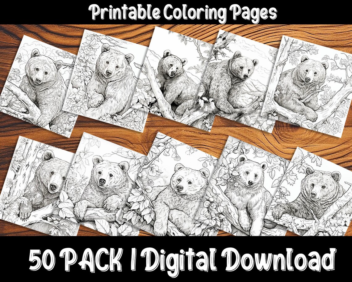 Adorable Bear Coloring Pages: Fun and Relaxing Activity for Kids and ...