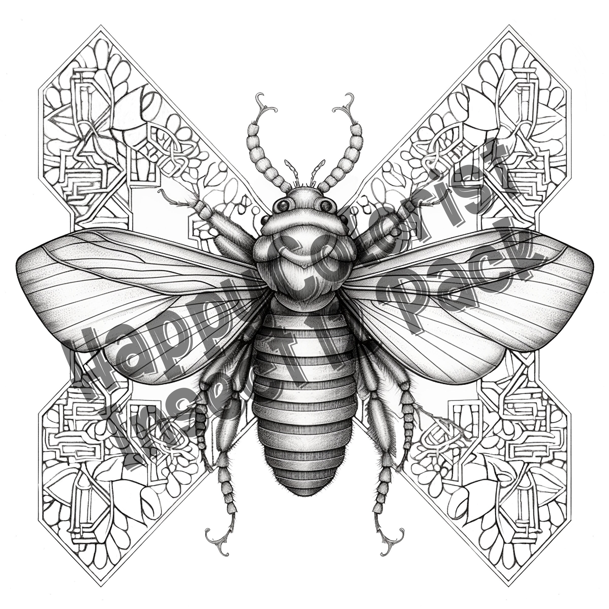 Buzzing Insects Coloring Pages: A Variety of Detailed Insect ...