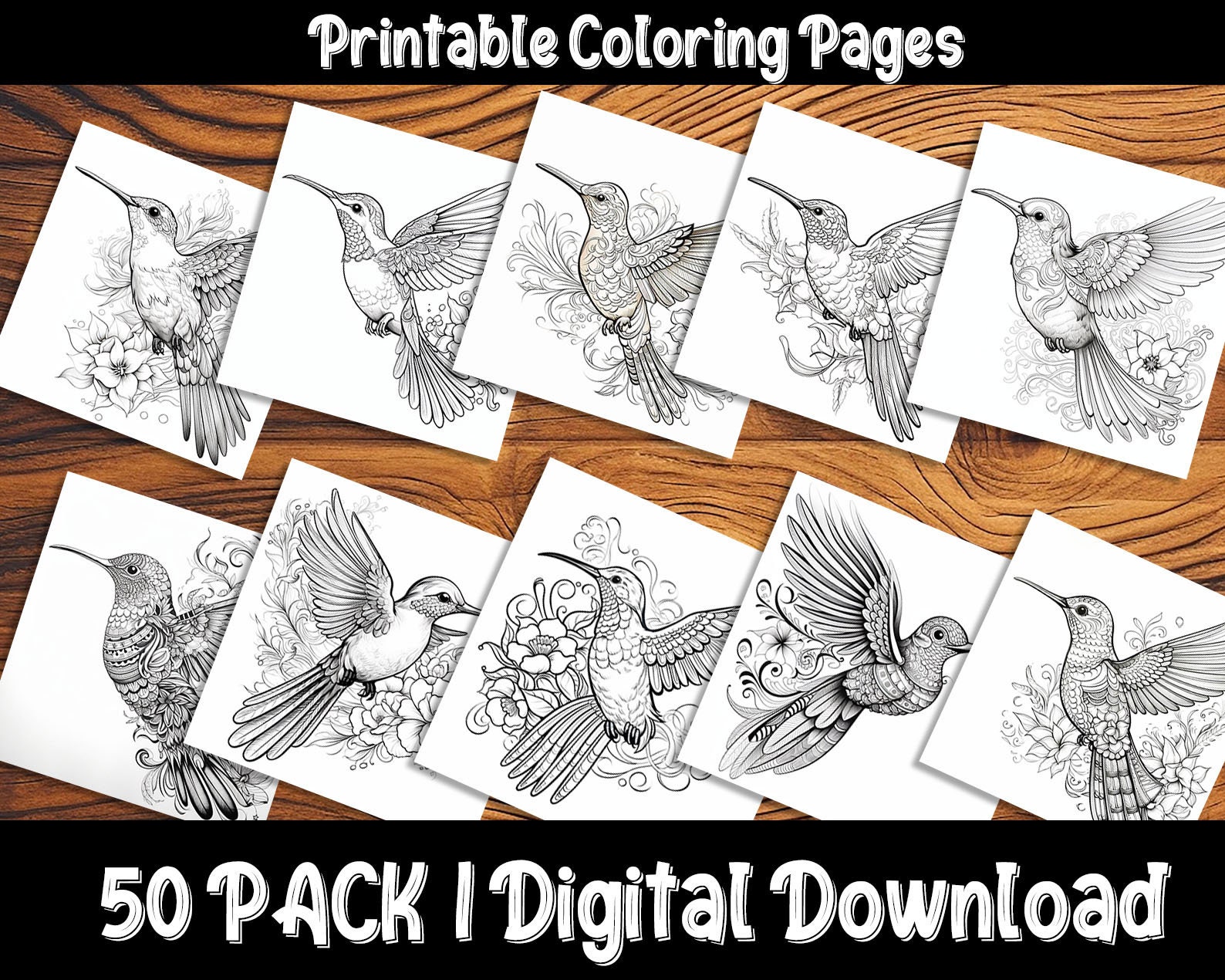 Exquisite Hummingbird Coloring Pages: Engage in a Relaxing Activity ...