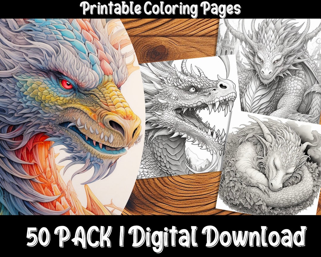 Magical Dragon Coloring Pages: Journey Into a Fantasy World of Fire ...