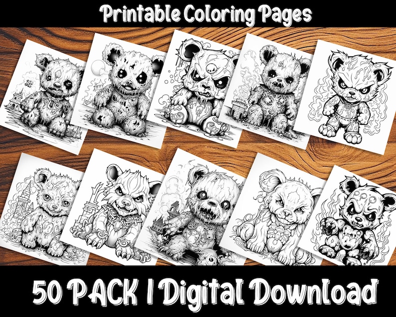Creepy and Scary Teddy Bear Coloring Pages: Experience the Thrill With ...