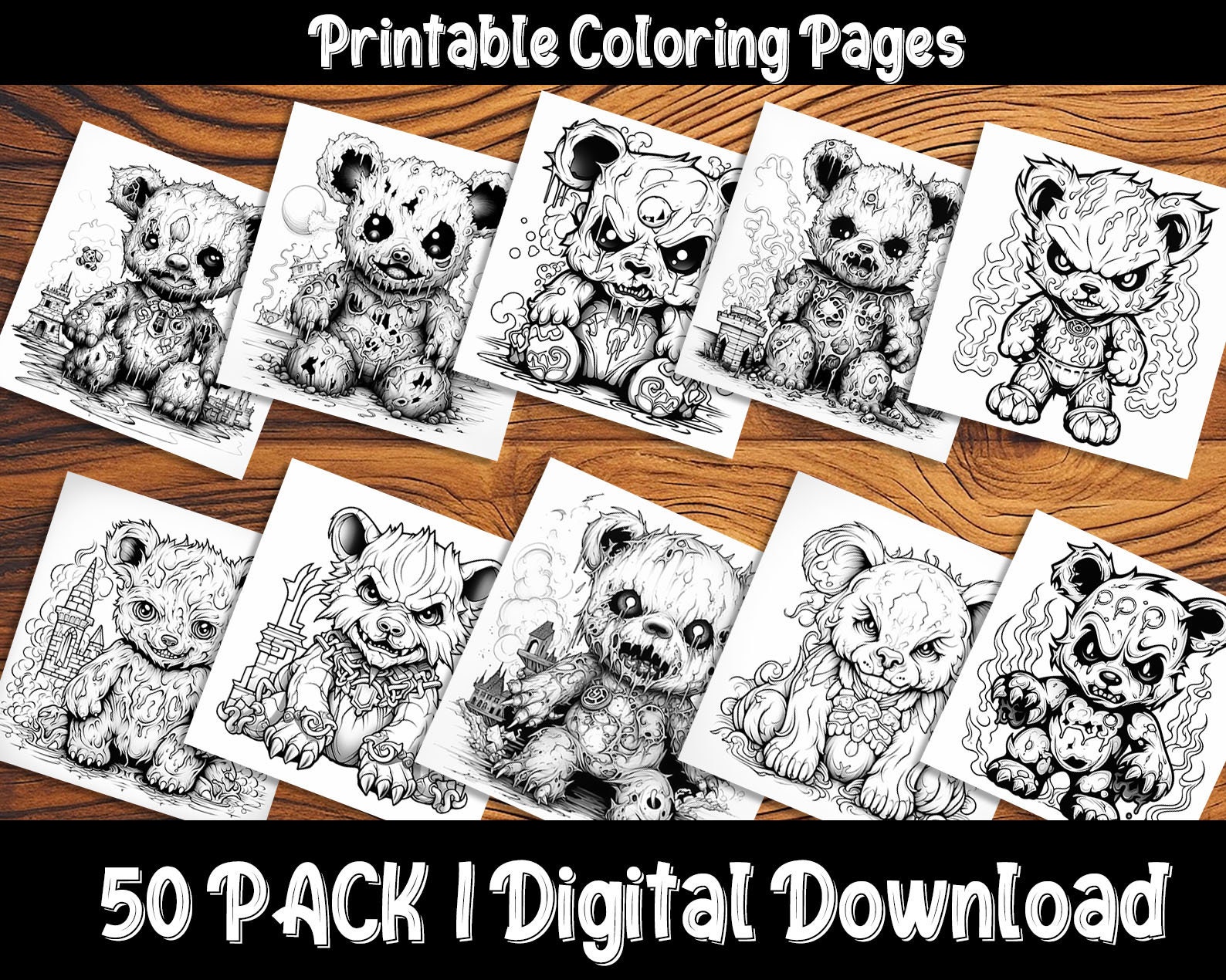 Creepy and Scary Teddy Bear Coloring Pages: Experience the Thrill With ...