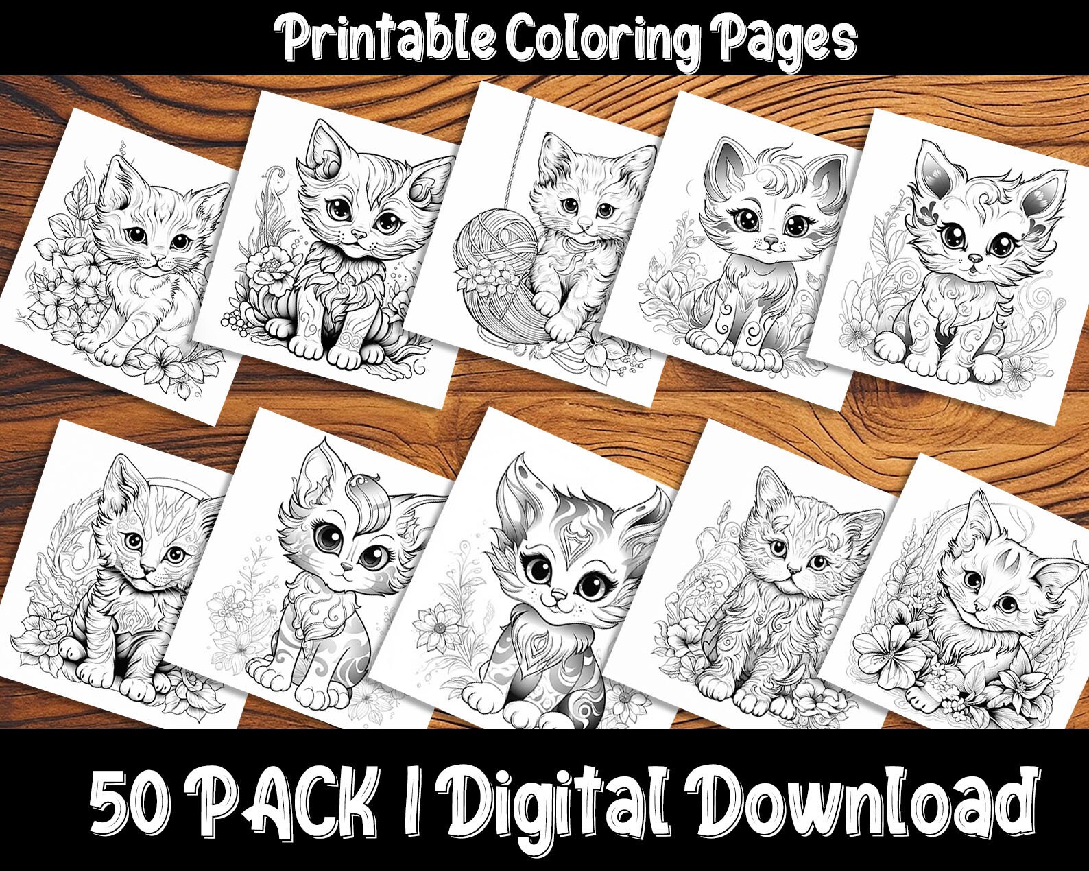 Charming Kitten Coloring Pages: Fun and Relaxing Activity for Cat ...
