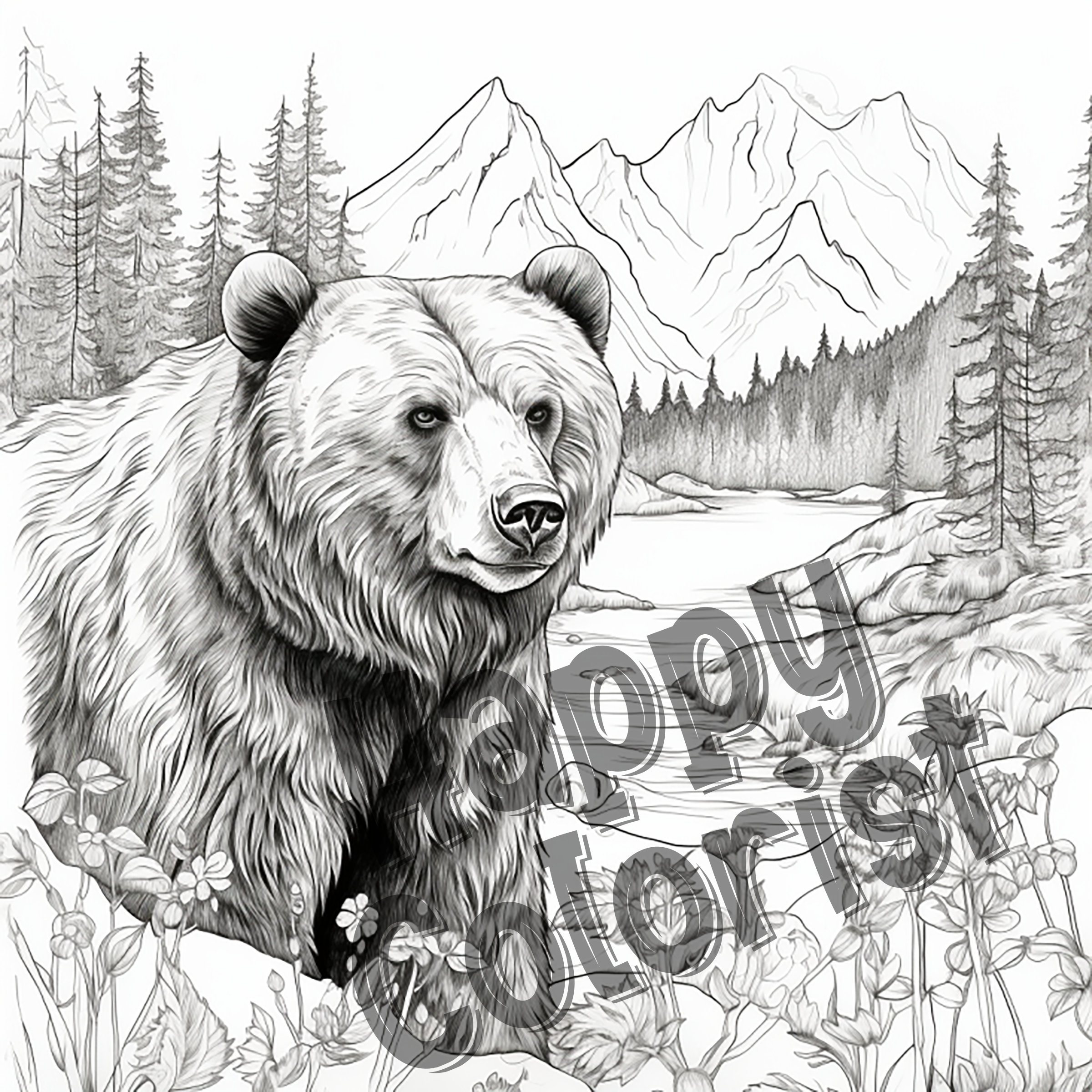 Adorable Bear Coloring Pages: Fun and Relaxing Activity for Kids and ...