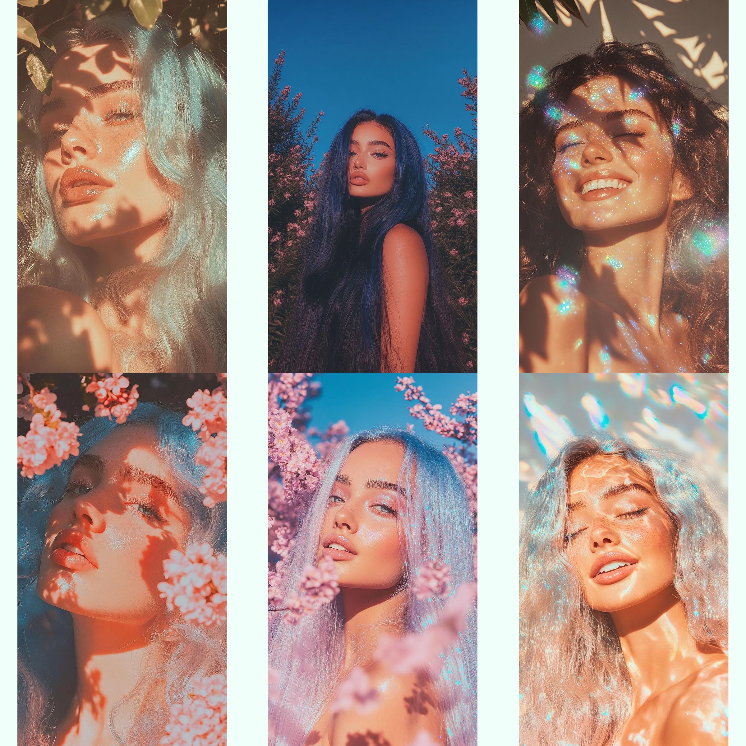 Sky Blue Aesthetic Digital Collage Kit VSCO Girl Wall Art Prints Trendy ...