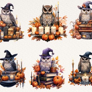 Watercolor Witches Owl Clipart Bundle, Mystical Owl, Owl Clipart ...