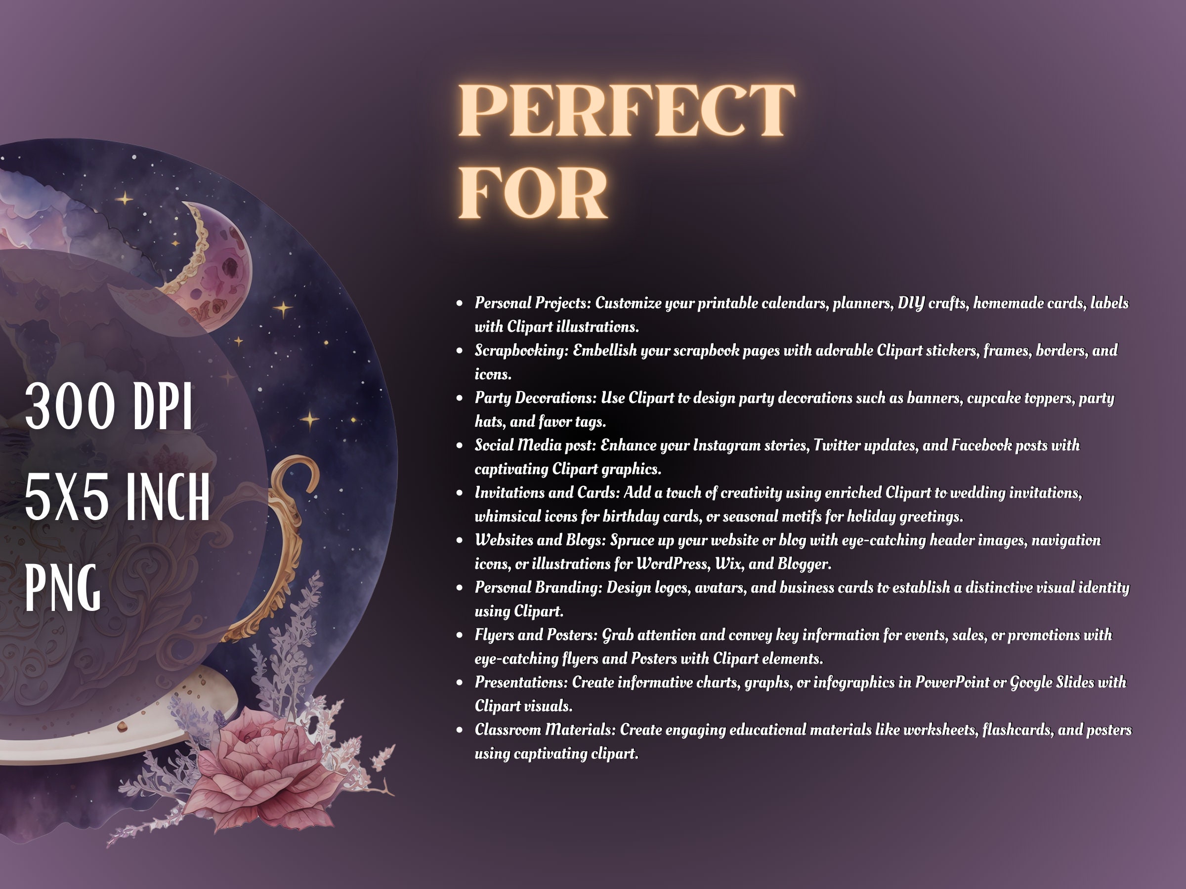 Watercolor Celestial Tea Moments Clipart Bundle, Fantasy Clipart ...