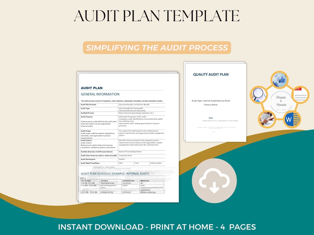 Audit Plan Templateqa Auditquality Audit ISO 19011audit Checklist First ...