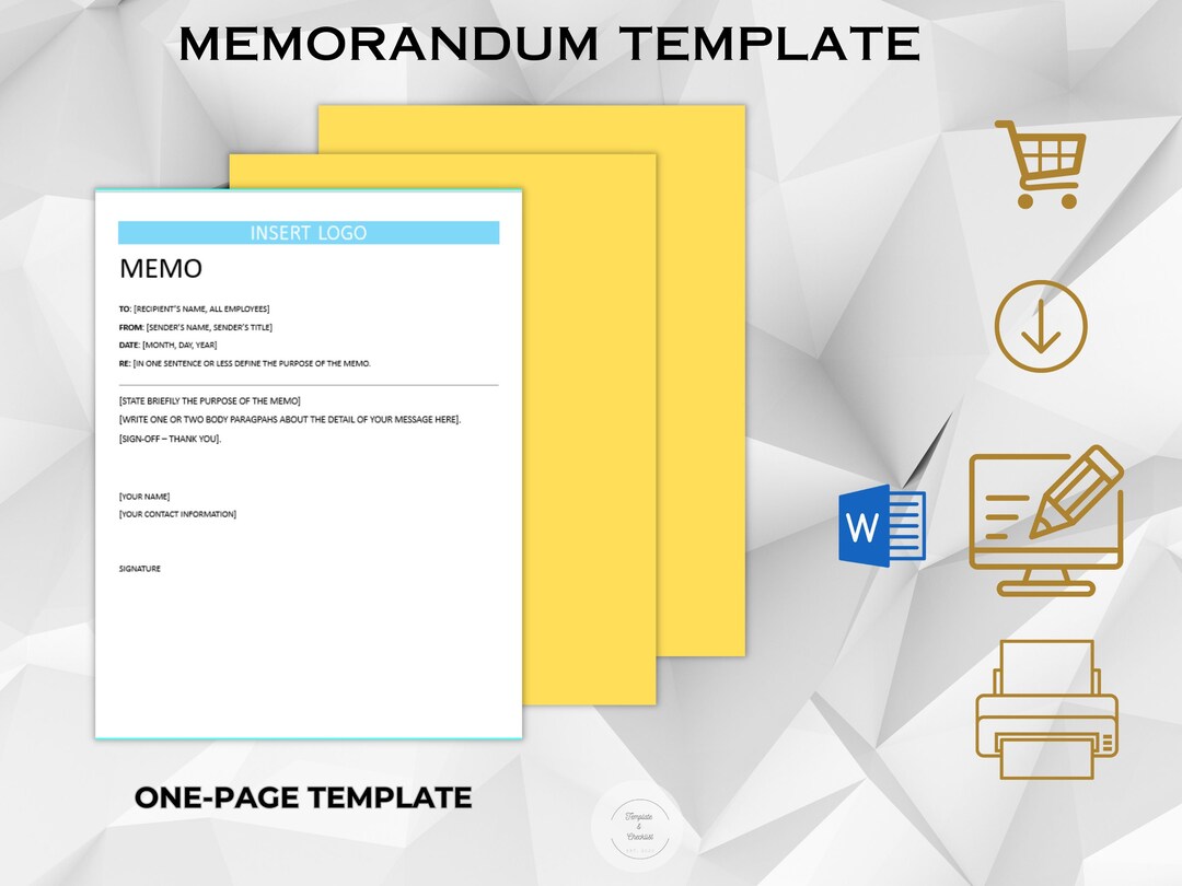 Editable Memorandum Template Microsoft Word Office Memo General ...