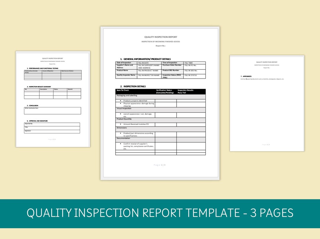 Quality Inspection Report, Incoming Inspection, Quality Audit ...
