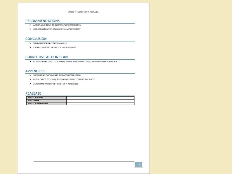 Quality Audit Findings Report Template: Editable MS Word, ISO 9001 (digital) - Etsy