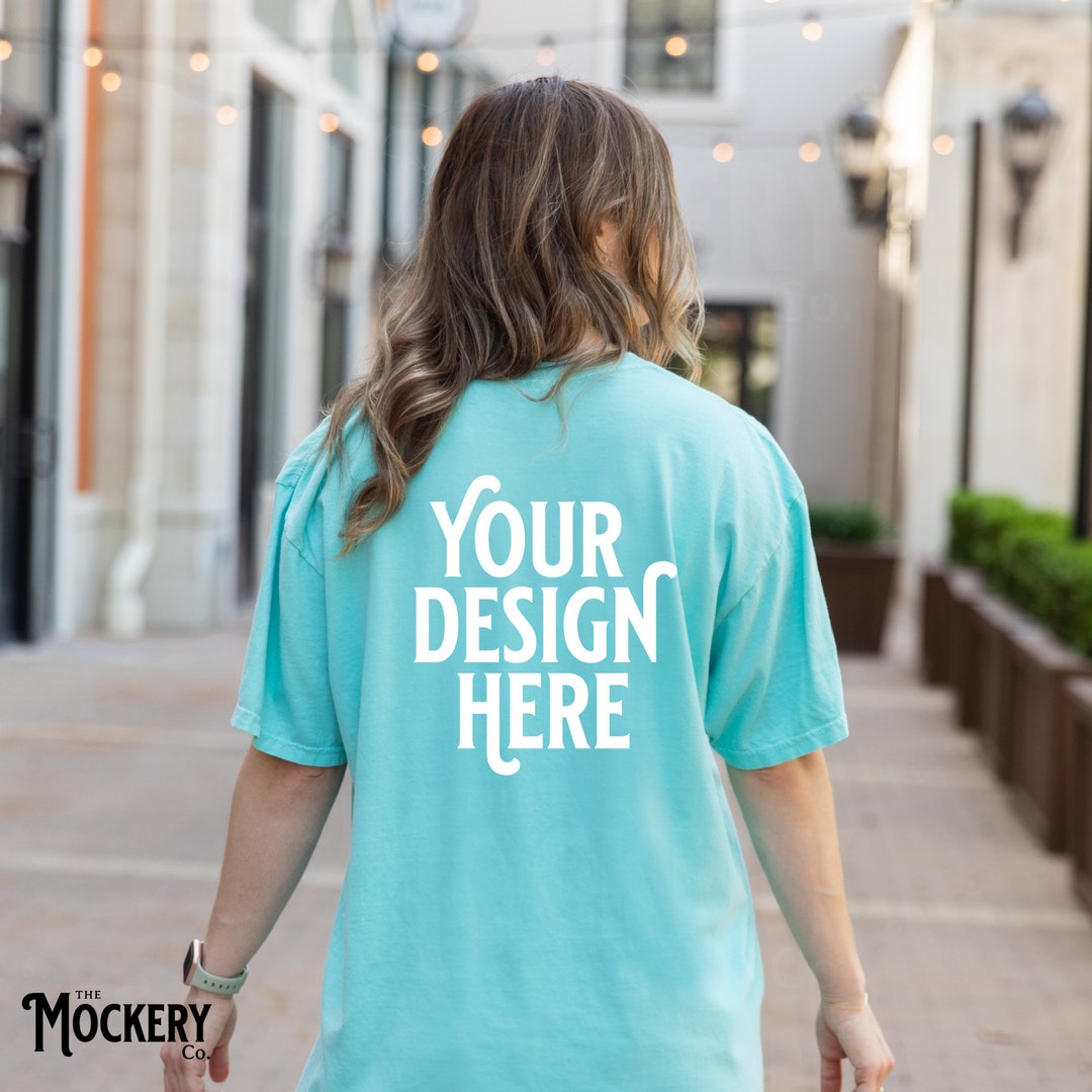 Chalky Mint Comfort Colors Back of Shirt Mockup | Comfort Colors C1717 ...